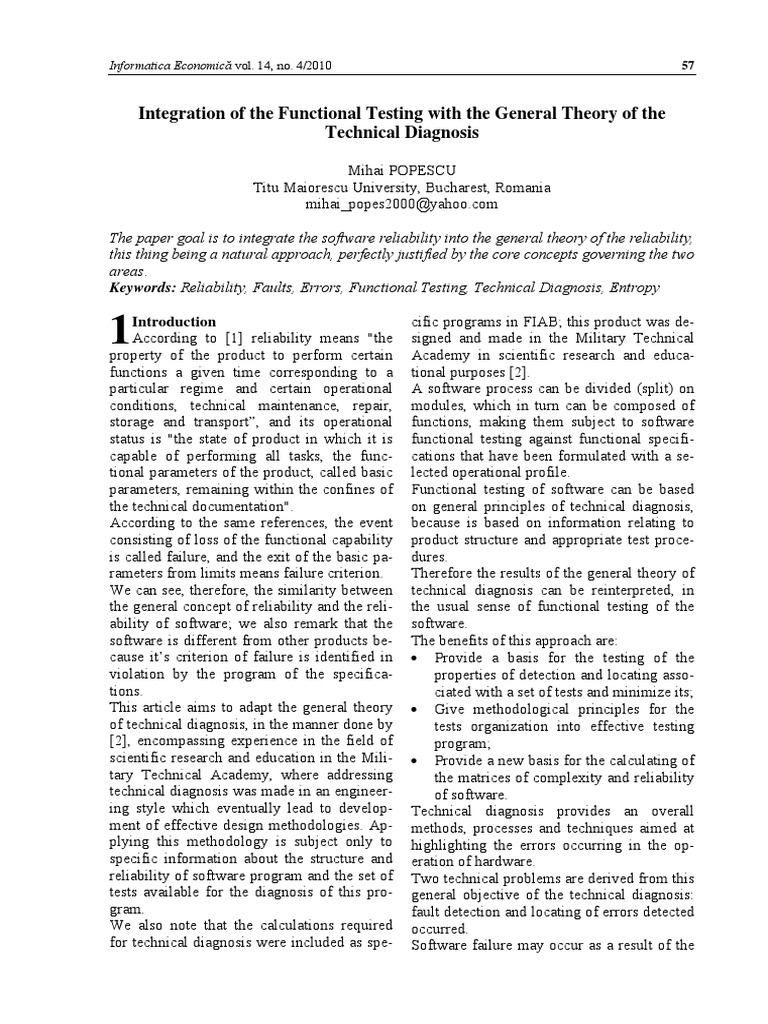 05 - Popescu | PDF | Reliability Engineering | Matrix (Mathematics)