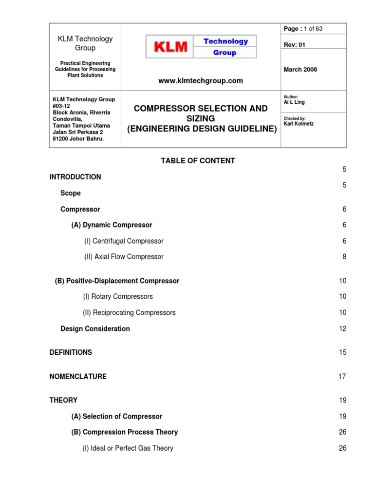 Engineering Design Guideline - Compressor Rev2 | PDF | Gas Compressor ...