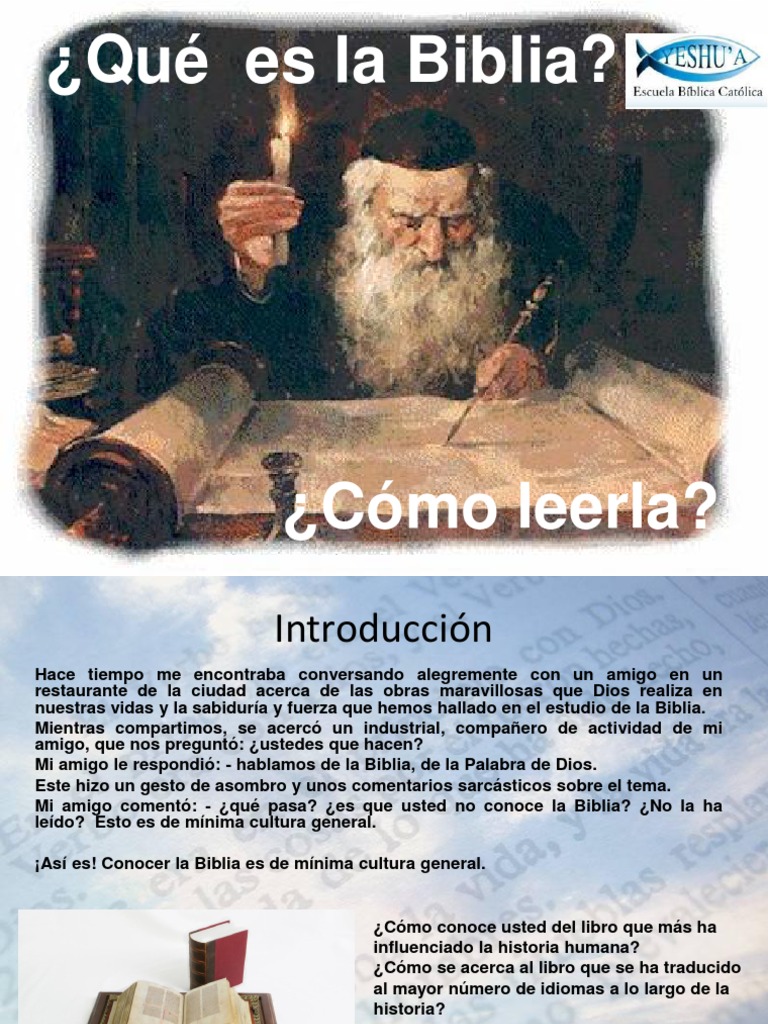 Que Es La Biblia y Como Leerla | PDF | Septuaginta | Canon bíblico