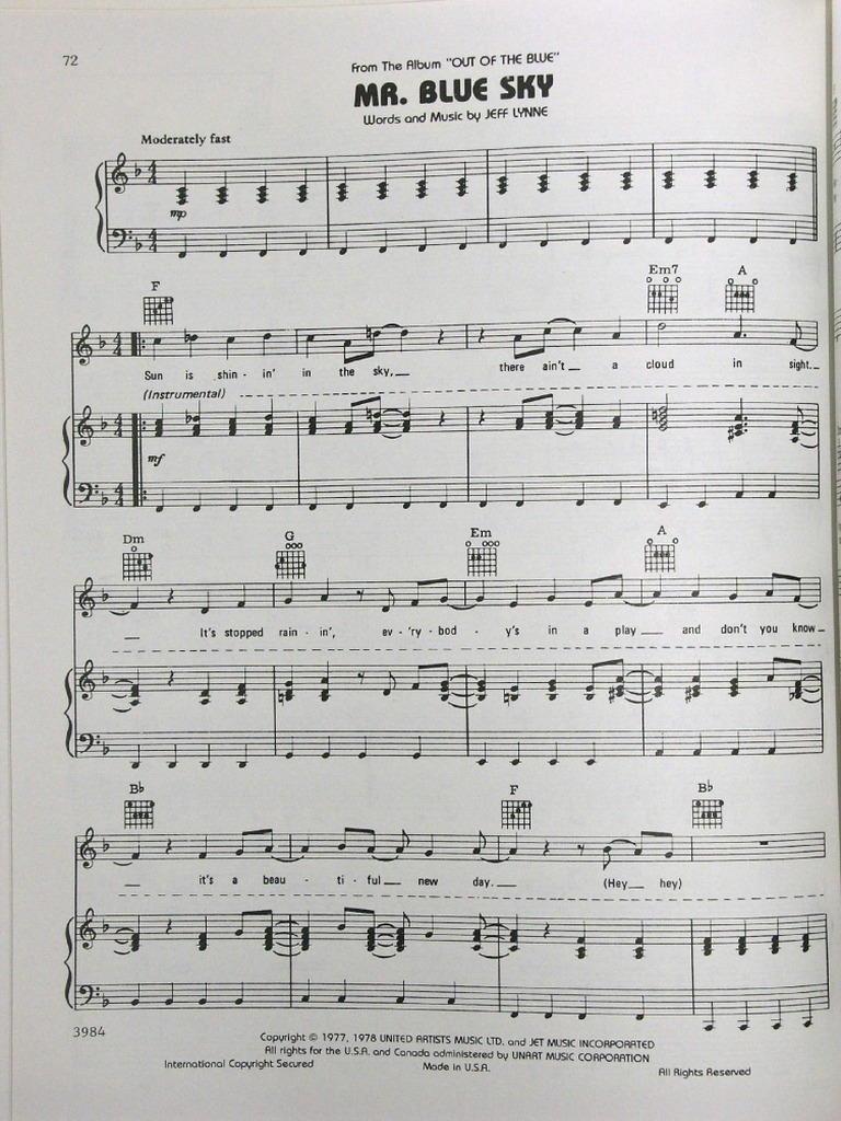 E.L.O Mr. Blue Sky | PDF