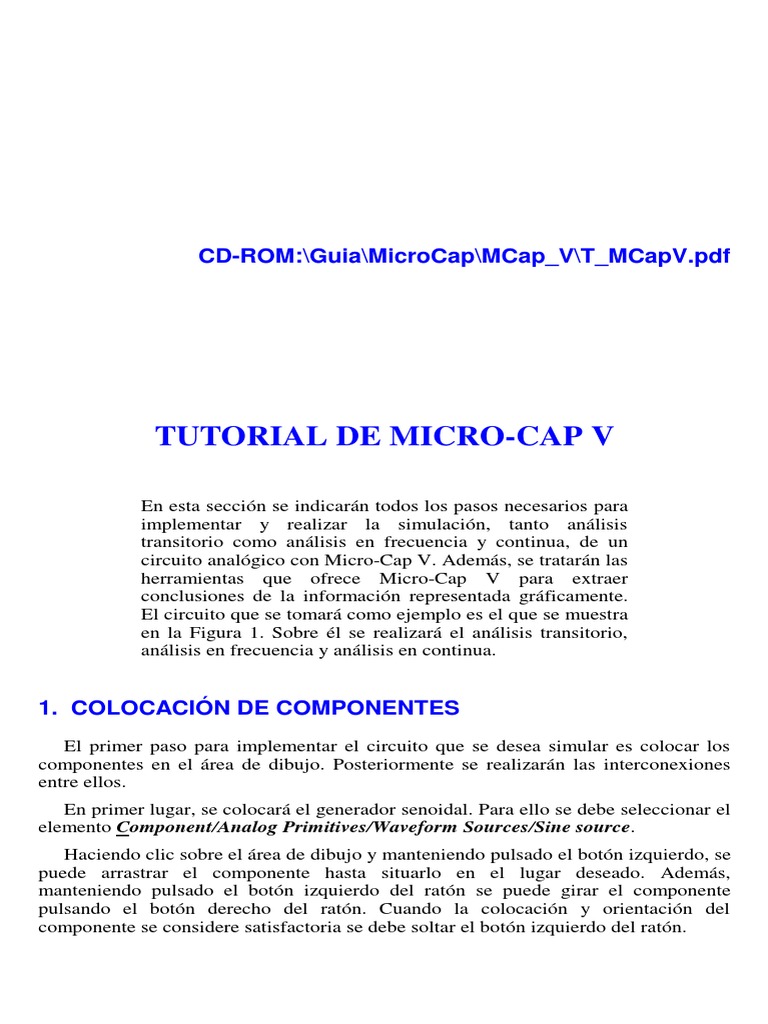 Tutorial Microcap | PDF | Point and Click | Transformador