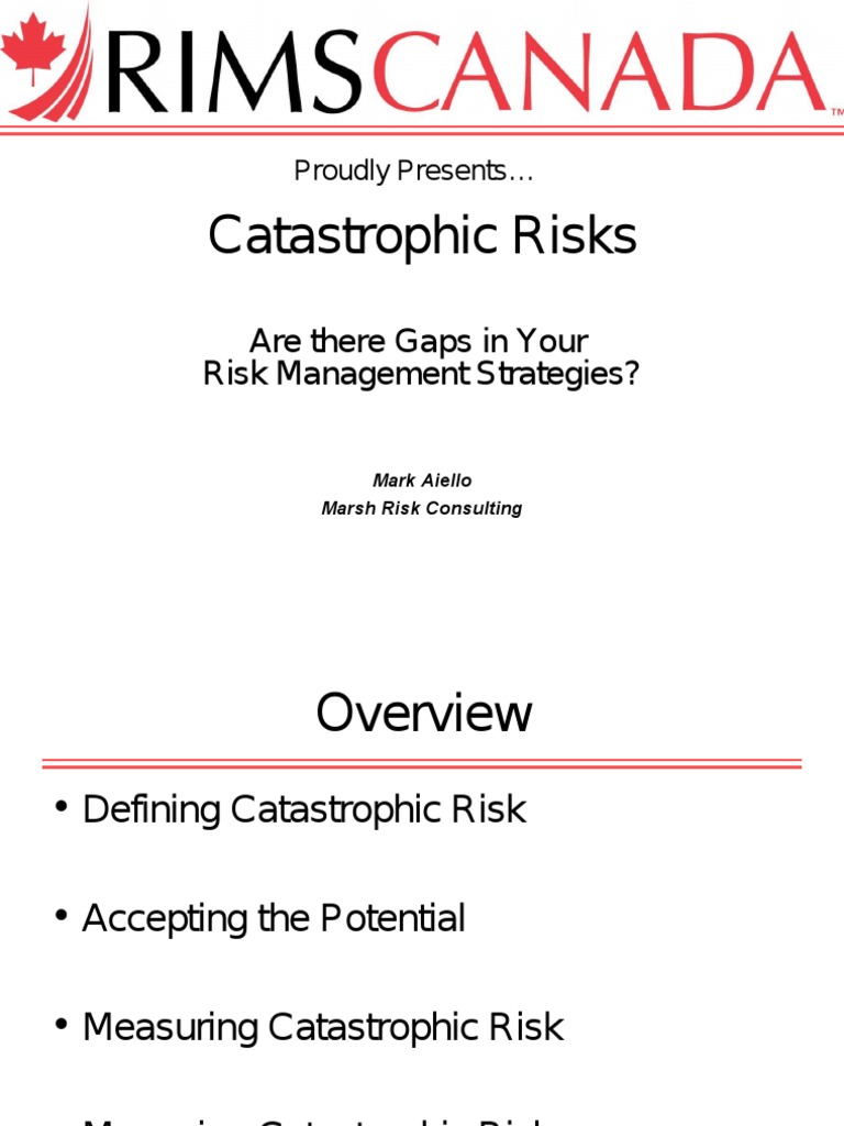 Catastrophic Risks | PDF | Risk Management | Insurance