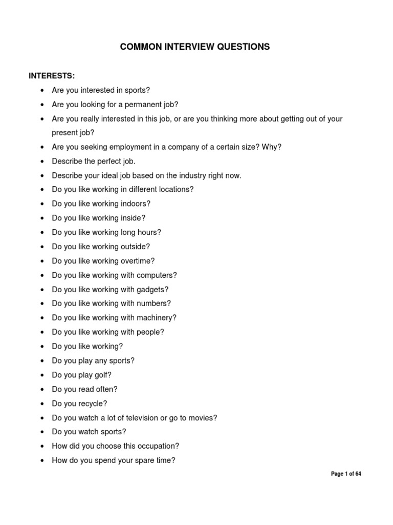 Interview Questions | PDF | Salary | Overtime