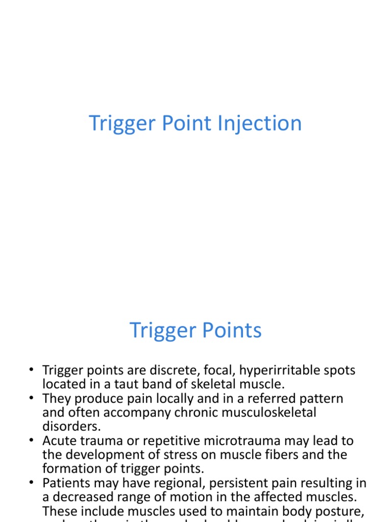 Trigger Point Injection | PDF | Myofascial Trigger Point | Medicine
