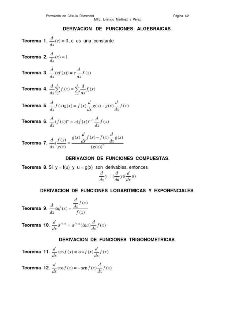 d dx c: ( ) = 0 , c es una constante