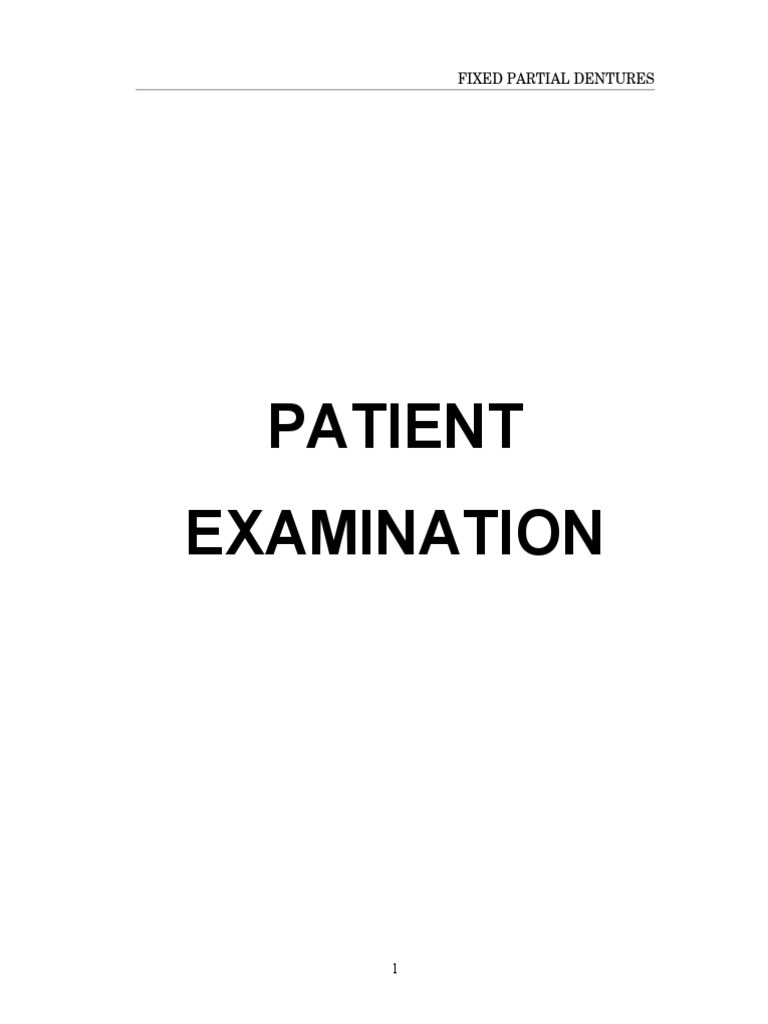 Evaluation of Patient in FPD | PDF | Dentistry | Dentistry Branches