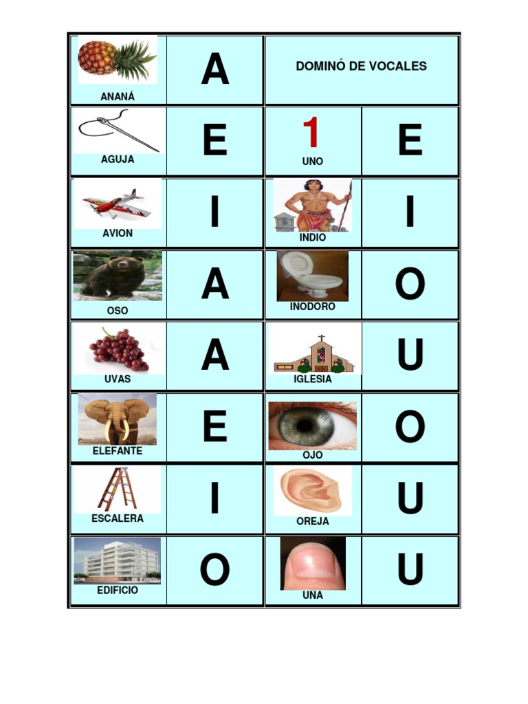 Domino de Vocales y Letras | PDF