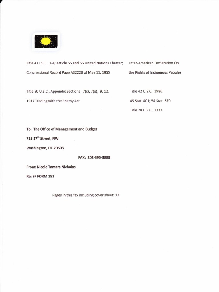 SF 181 Form Faxed The Department of Management and Budget For :Sa-Auset ...