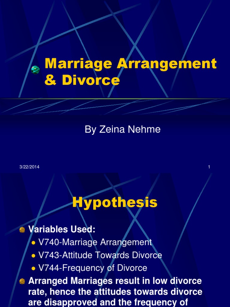 Marriage Arrangement & Divorce Powerpoint | PDF | P Value | Marriage