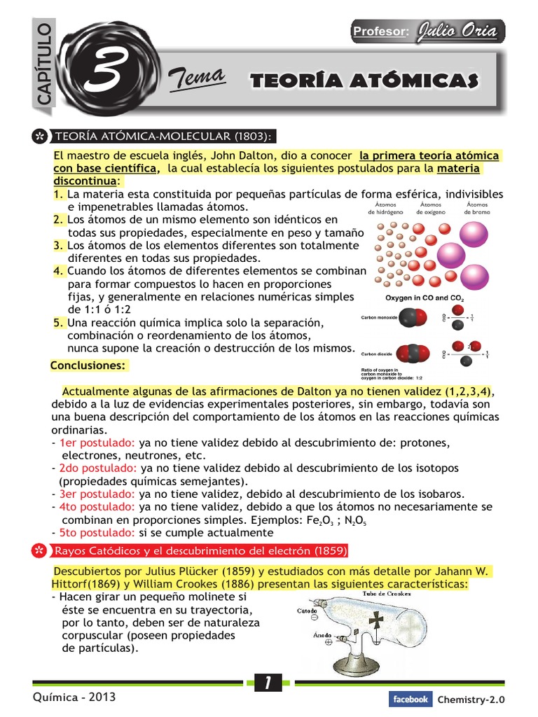 Teoría Atómica: Evolución y Modelos | PDF | Átomos | Núcleo atómico