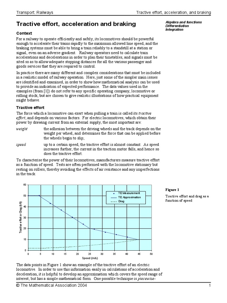 Tractive Effort Acceleration and Braking | Locomotives | Force