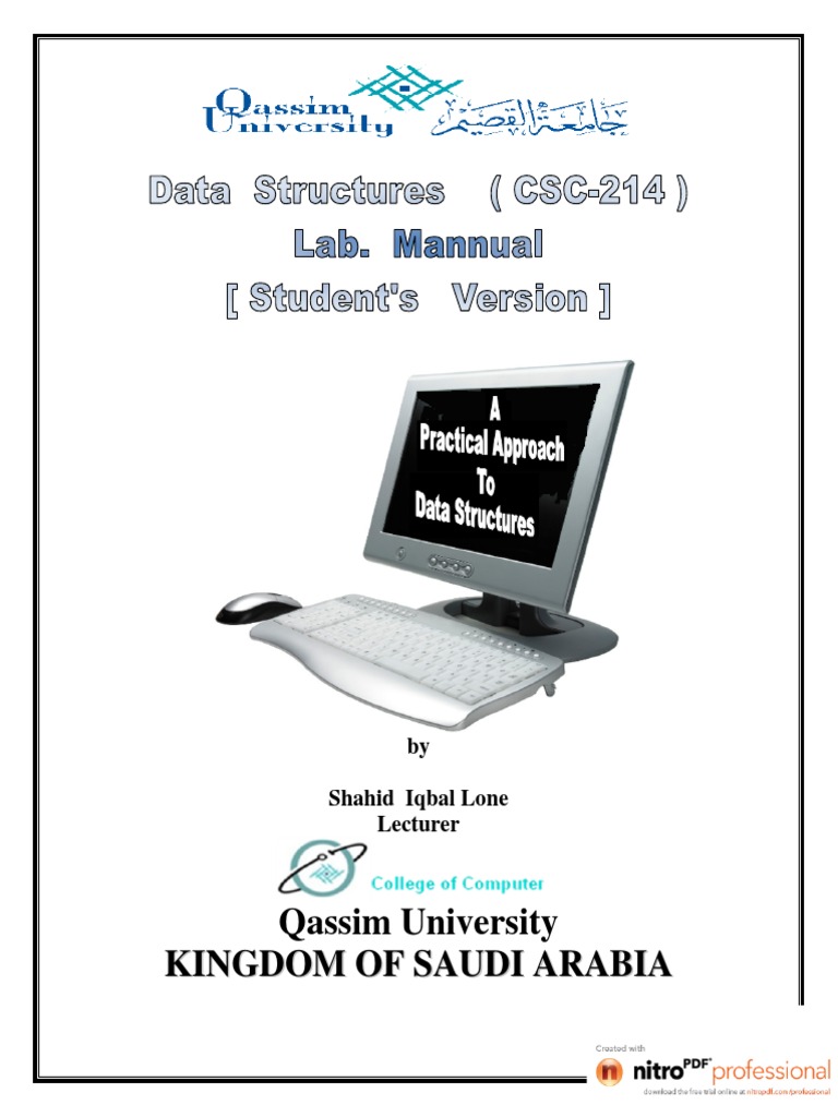 DS (CSC-214) LAB Mannual For Students | PDF | Queue (Abstract Data Type) | Array Data Structure