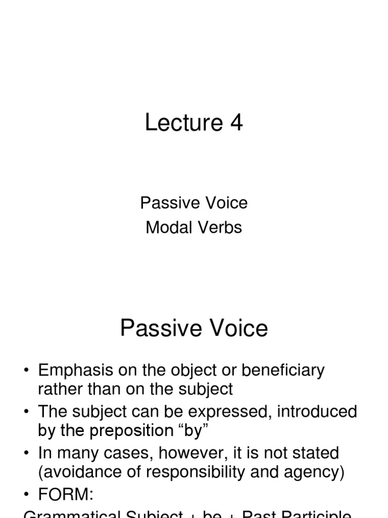 Passive Voice and Modal Verbs Explained | PDF | Verb | Subject (Grammar)
