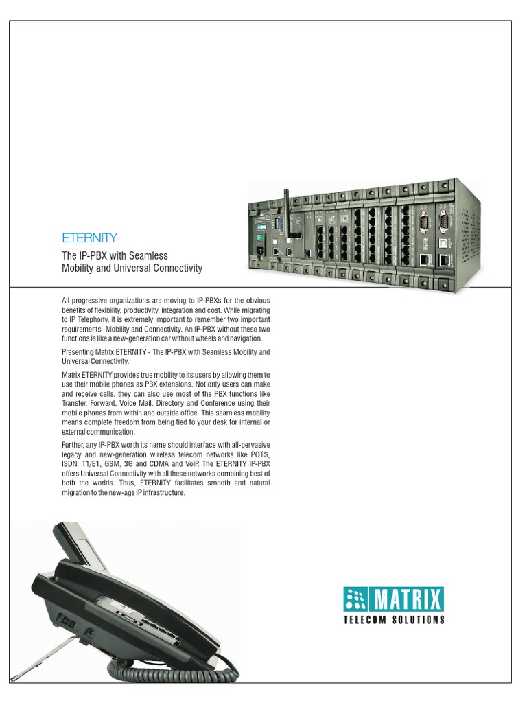 Matrix Eternity Ip-Pbx Brochure | PDF | Voice Over Ip | Session ...