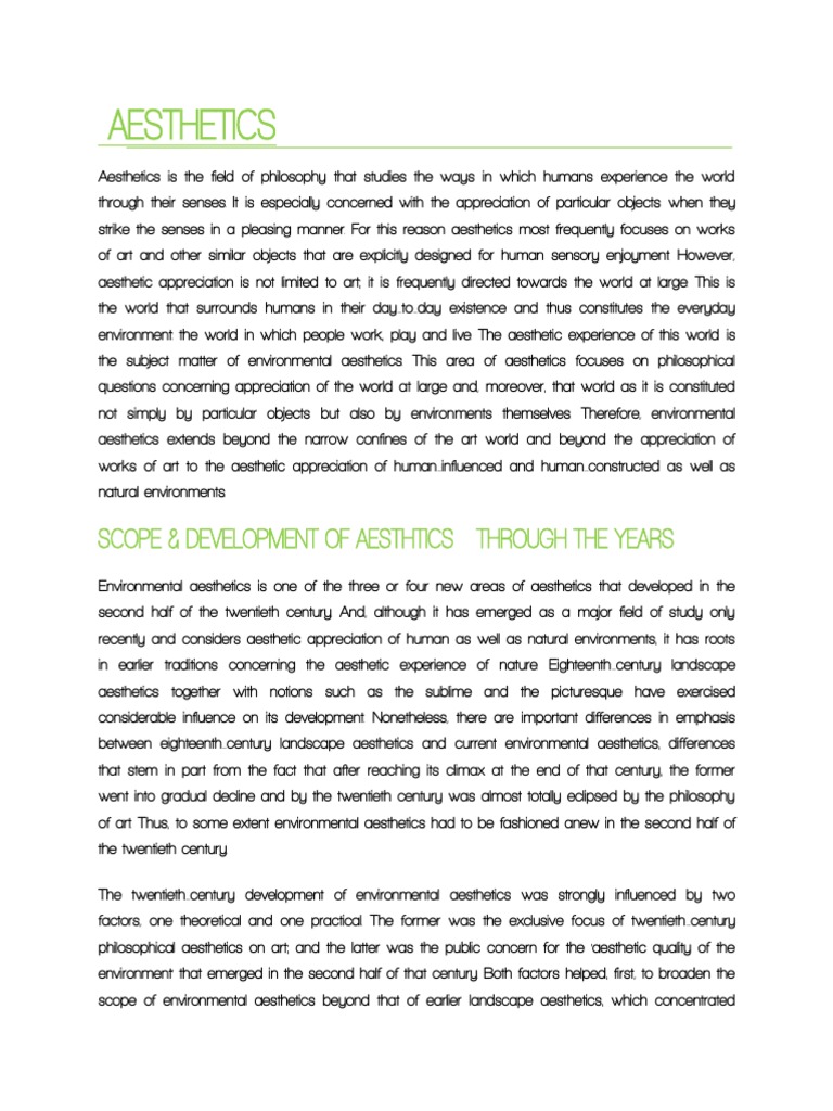 Aesthetics - Human Benefits | Aesthetics | Value (Ethics)