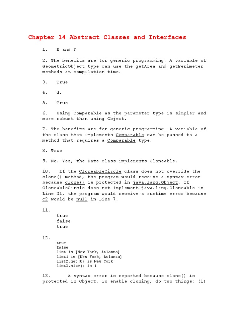 Chapter 14 Abstract Classes And Interfaces Pdf Class Computer Programming Inheritance