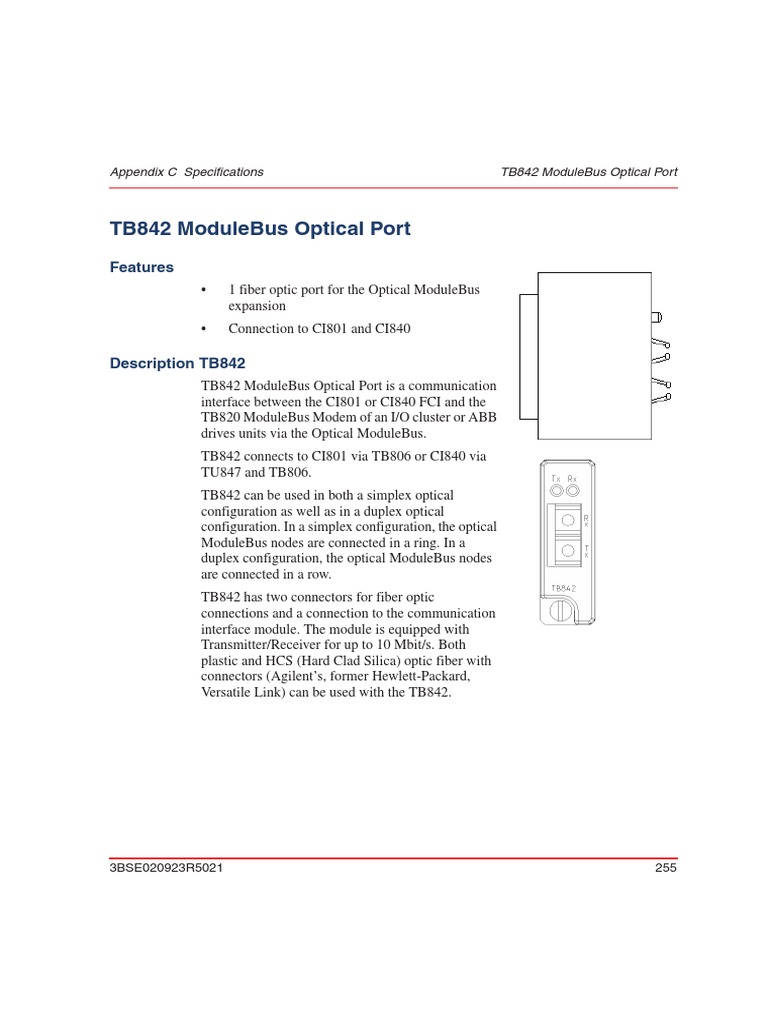 Tb842 Modulebus Optical Port: Features | Download Free PDF ...
