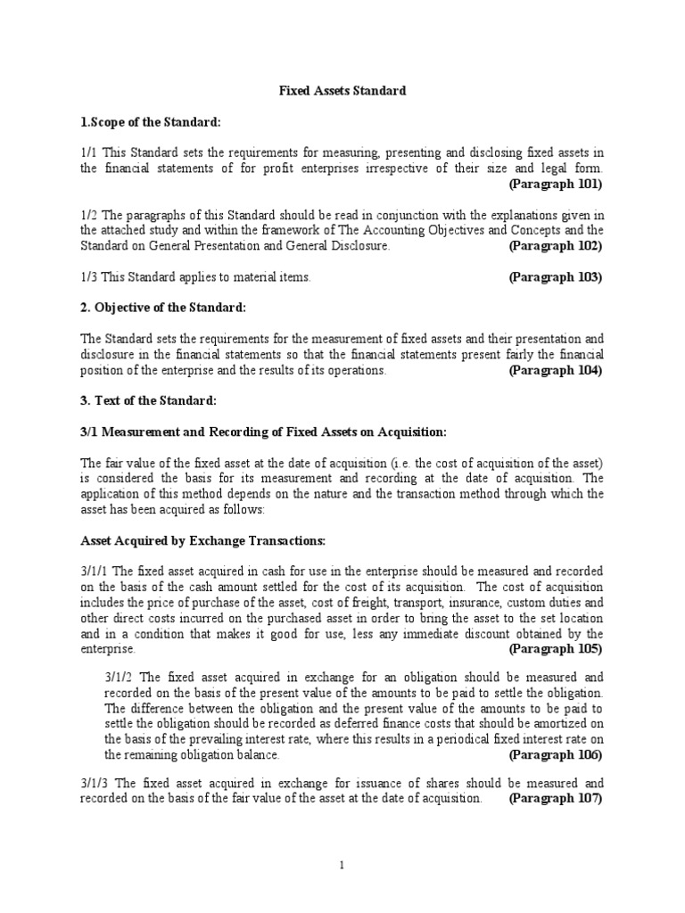 Fixed Assets Accounting Standards | PDF | Depreciation | Financial ...