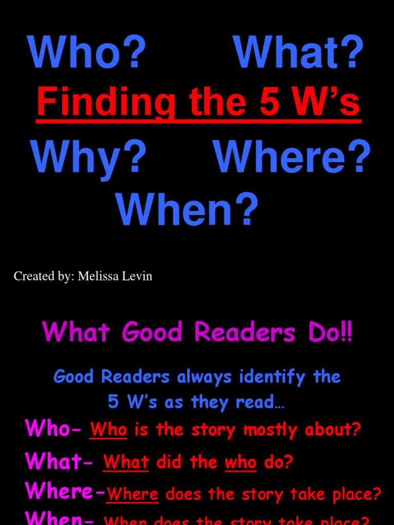 Understanding the 5 W's in Reading | PDF