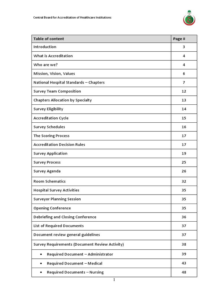 CBAHI Hospital Accreditation Guide | PDF | Self-Improvement
