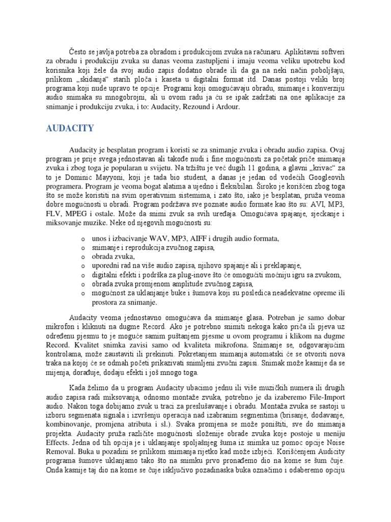 Aplikacije Za Snimanje I Produkciju Zvuka | PDF