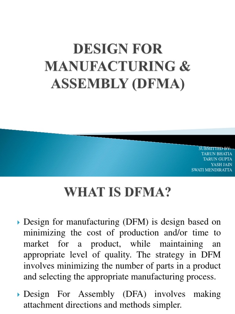 Design For Manufacturing & Assembly | Download Free PDF | Screw | Cost