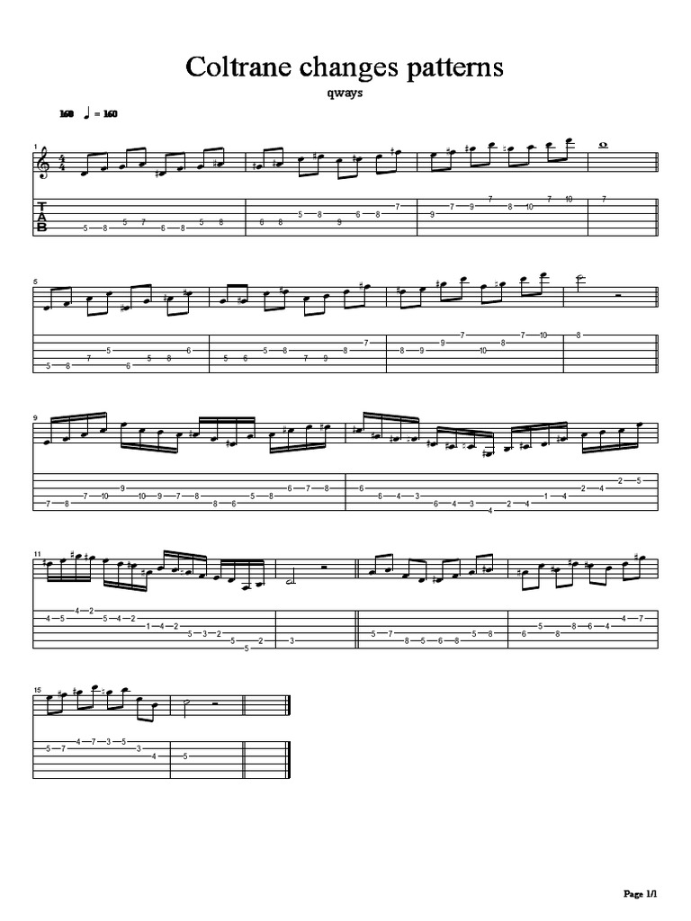 Guitar Pro - Coltrane Changes Patterns | PDF