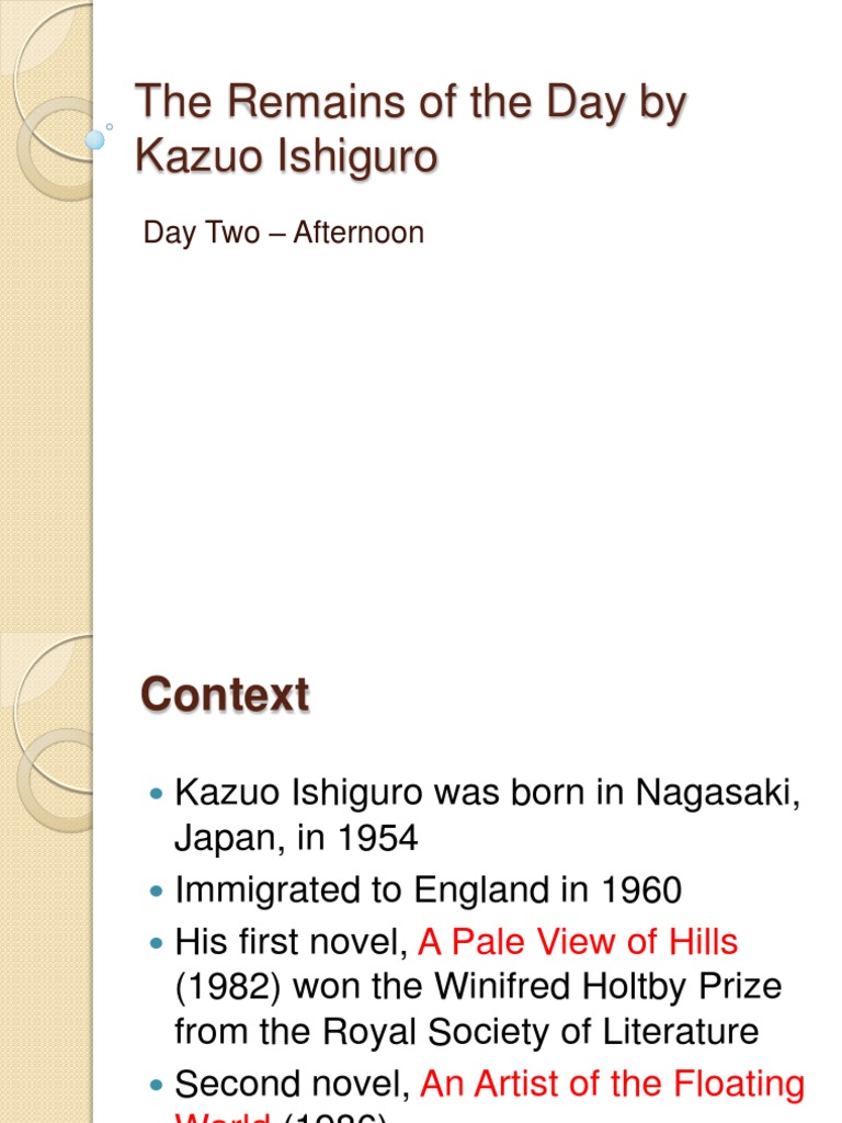 Remains of The Day | PDF