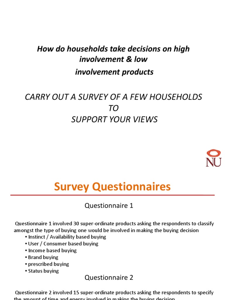 How Do Households Take Decisions On High Involvement & Low Involvement ...