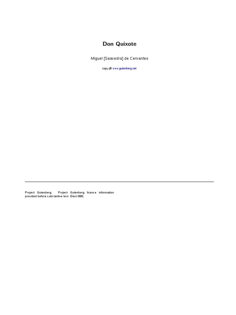 Don Quixote | PDF | Don Quixote | Miguel De Cervantes