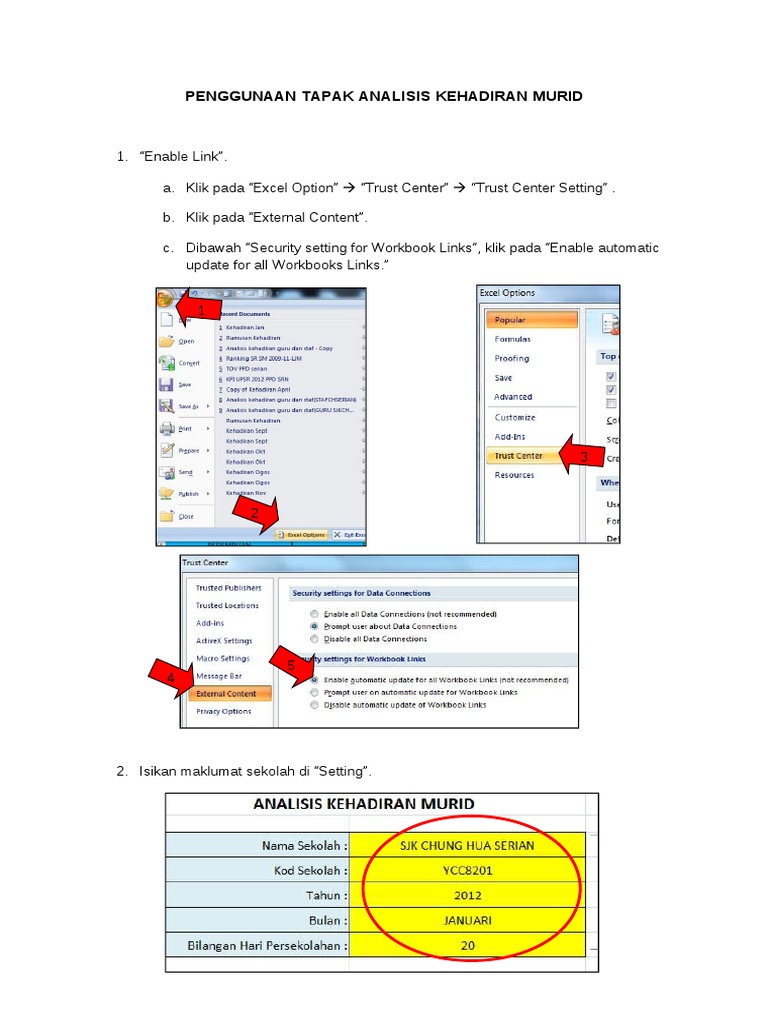 Penggunaan Tapak Analisis Kehadiran Murid | PDF