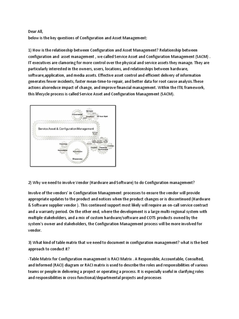 Configuration and Asset Management | PDF | Itil | Accountability