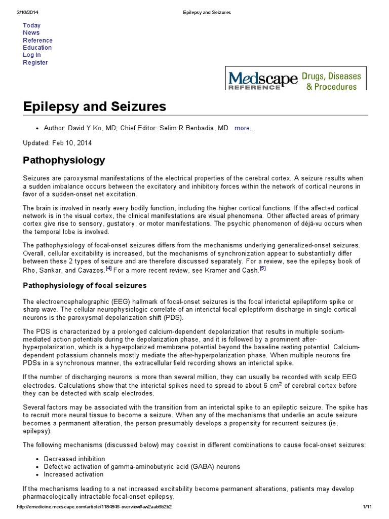 Epilepsy and Seizures: Pathophysiology | Download Free PDF | Inhibitory ...
