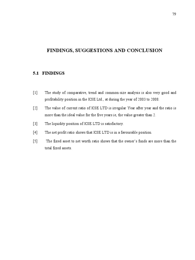 KSE Ltd: Findings, Suggestions, Conclusion | PDF