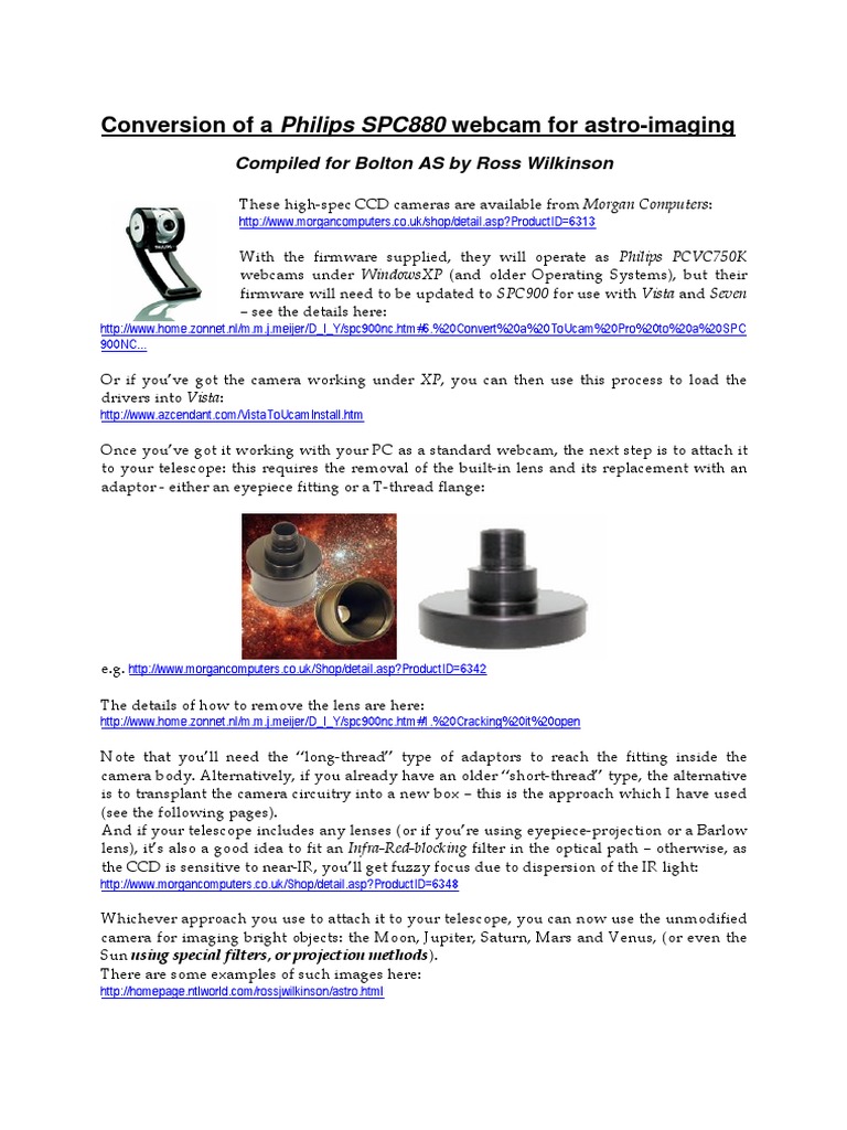 SPC 880 Conversion | PDF | Electrical Connector | Camera