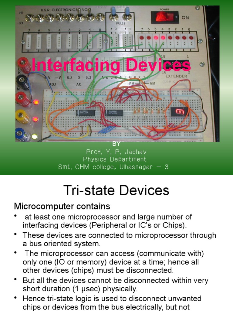 Interfacing Devices: BY Prof. Y. P. Jadhav Physics Department Smt. CHM ...
