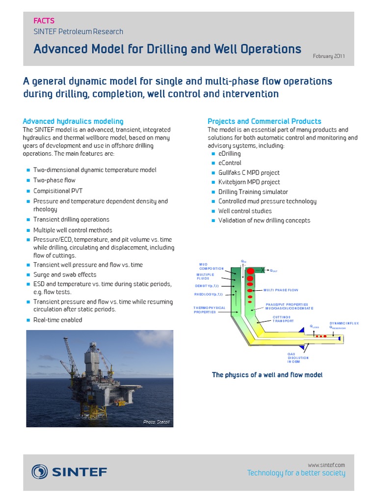 Advanced Model For Drilling and Well Operations | PDF | Oil Well ...