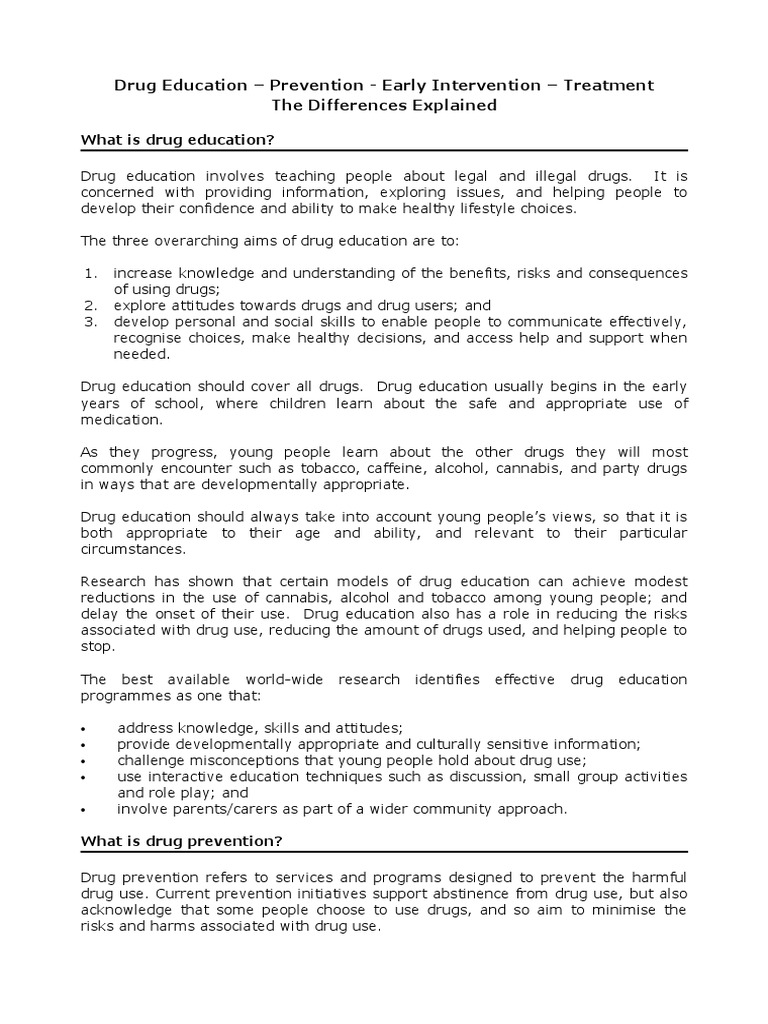 What Is Drug Education and Treatment | PDF | Substance Abuse ...