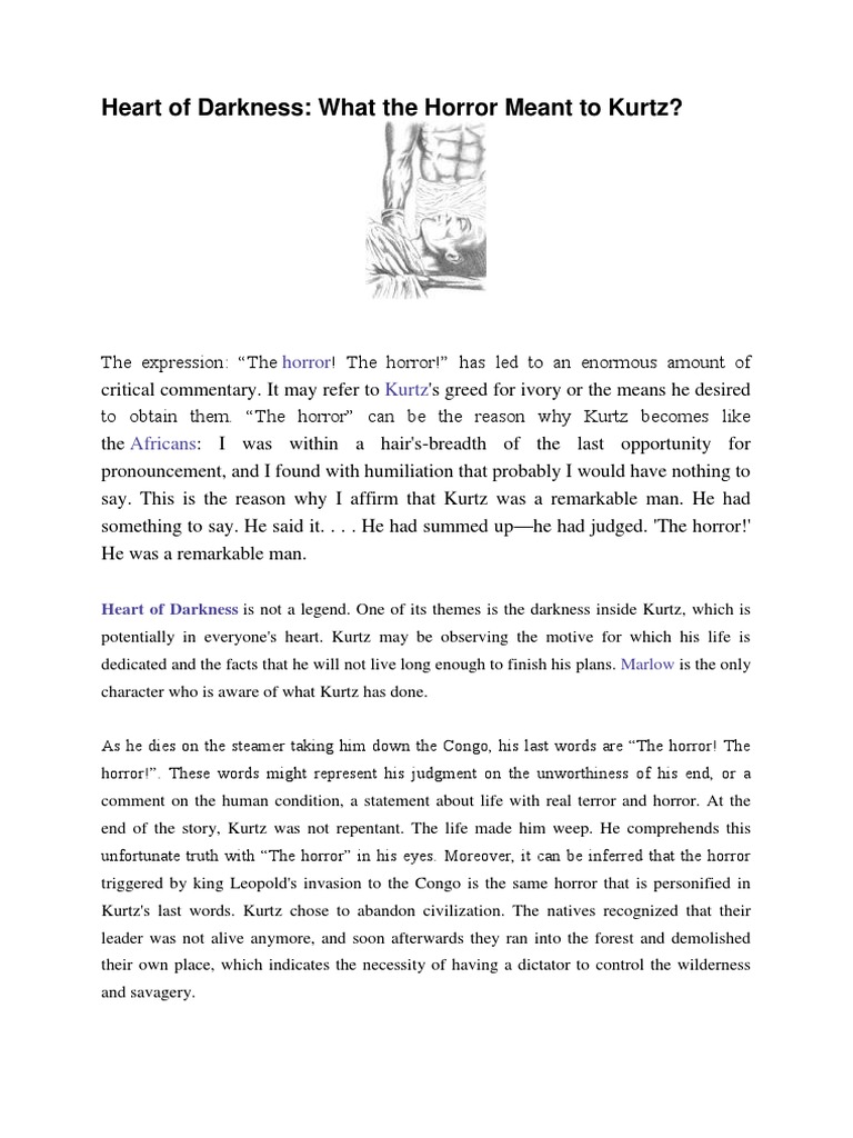 Heart of Darkness: What The Horror Meant To Kurtz? | PDF | History ...