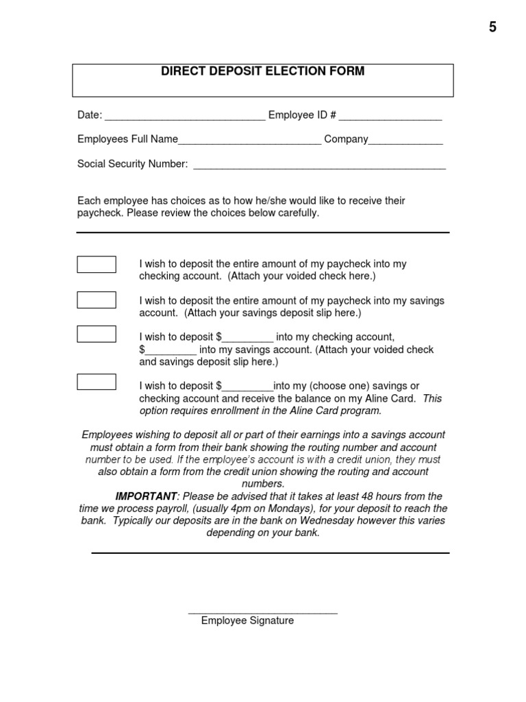 Direct Deposit Election Form Guide | PDF