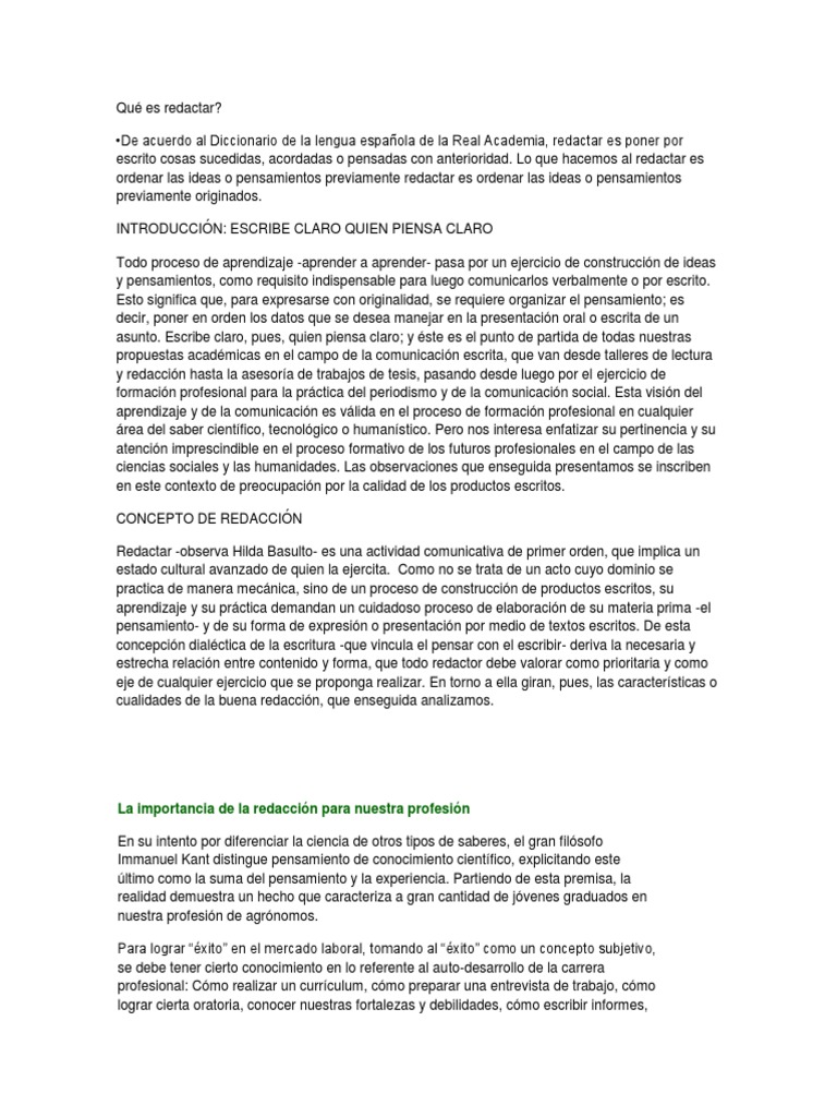Qué Es Redactar | PDF | Comunicación | Conocimiento