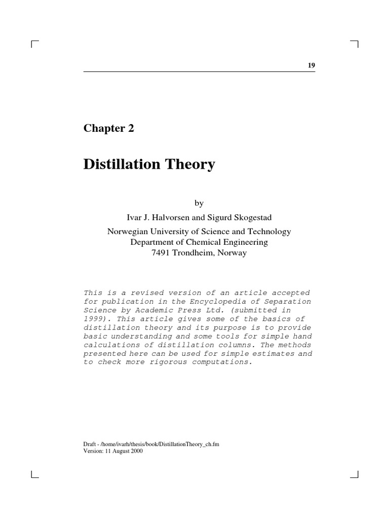 Distillation Theory | PDF | Phase Rule | Phases Of Matter