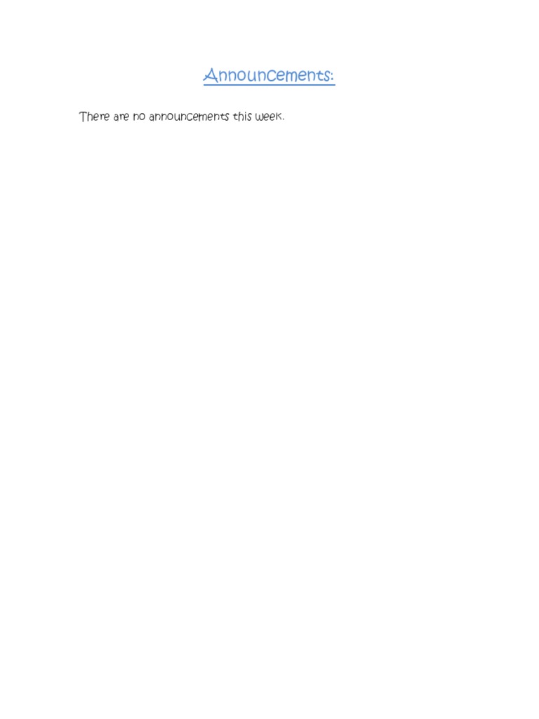 Weekly Announcements Update | PDF