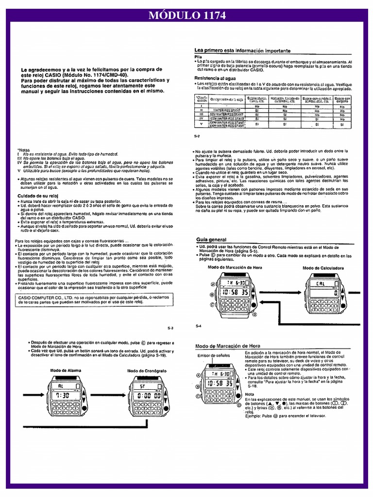 Casio Reloj | PDF | Control remoto | Televisión