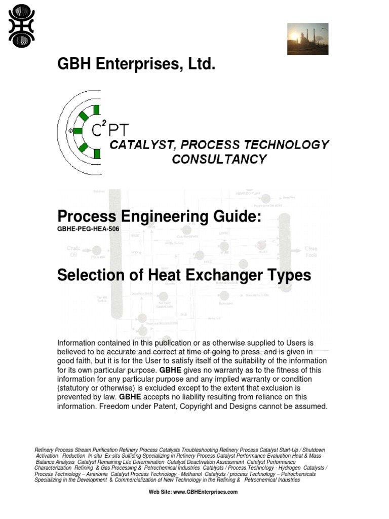 Selection of Heatexchanger Types | PDF | Oil Refinery | Heat Exchanger