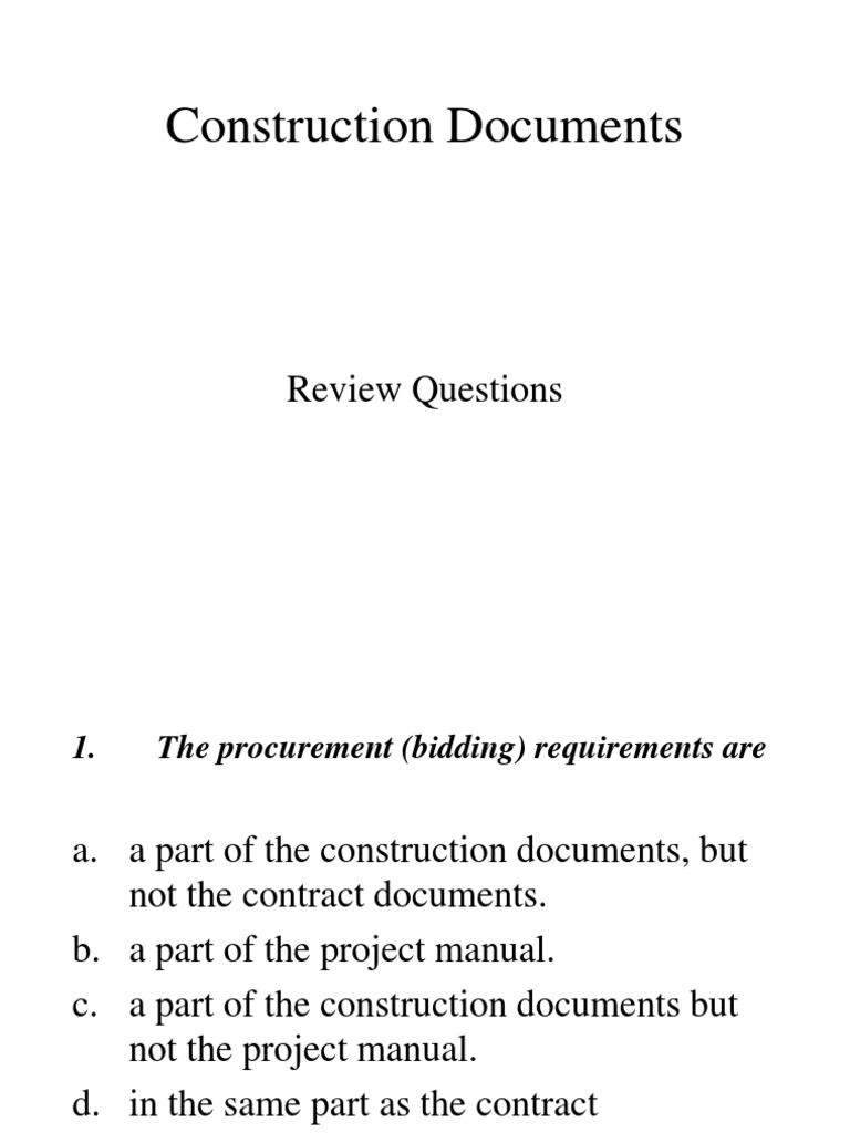 Construction Documents Review Ver010712 | Construction Bidding ...