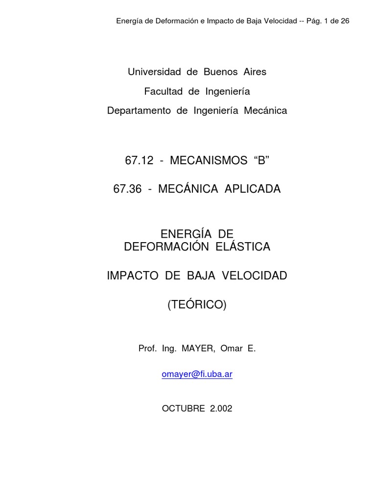 Energia de Deformacion Elastica | PDF | Elasticidad (Física) | Estrés (Mecánica)