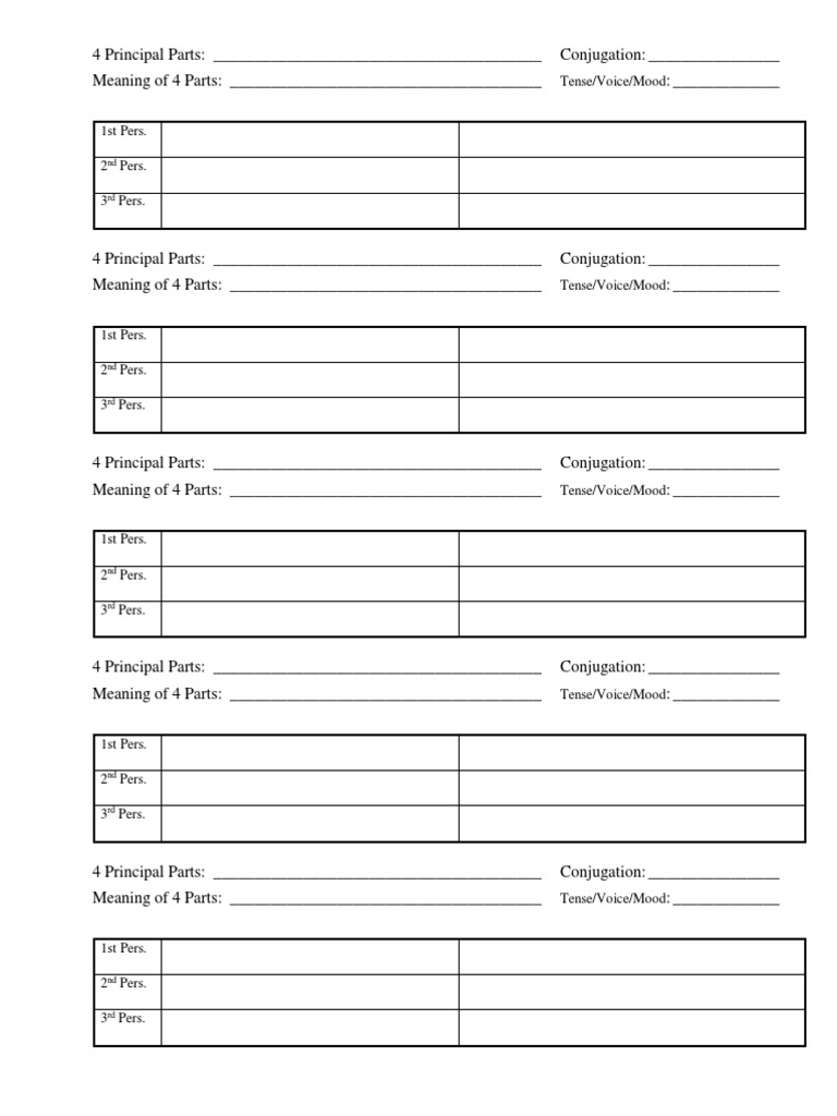 Blanks Verb Conjugation Worksheet | PDF