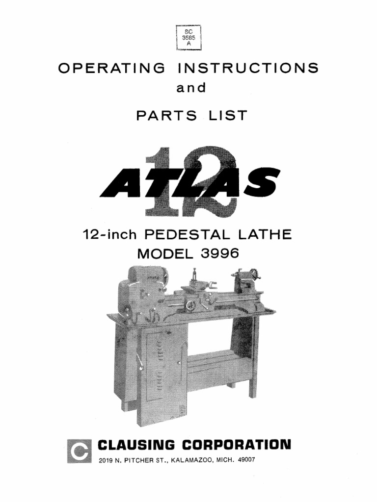 Atlas Lathe 12 3996 12x36 | PDF