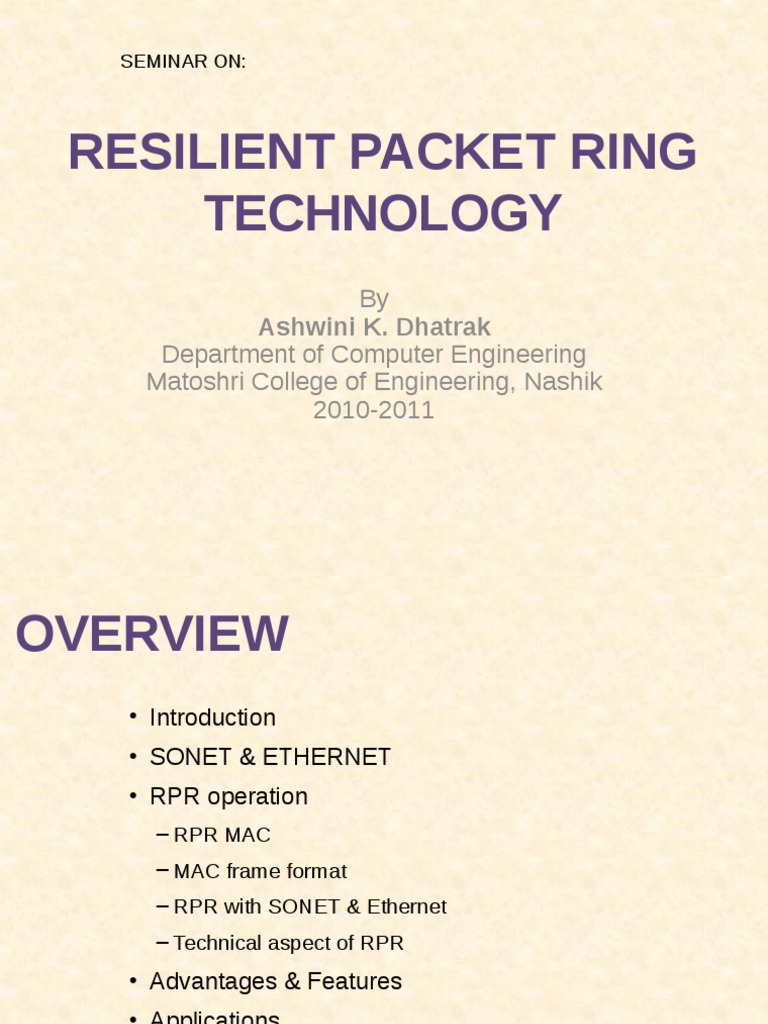 Resilient Packet Ring Technology | PDF | Physical Layer Protocols ...